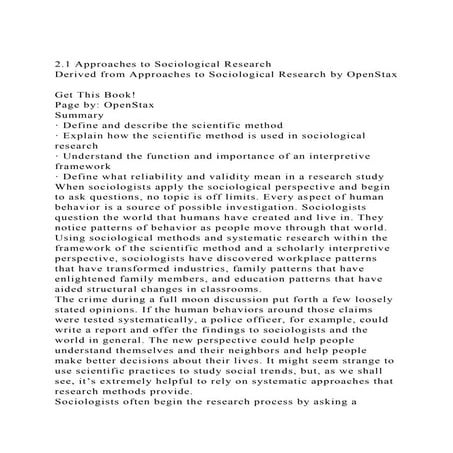 2.1 Approaches to Sociological ResearchDerived from Approaches t.docx