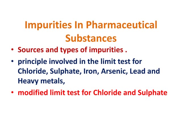 Sources and types of impurities | PPTX