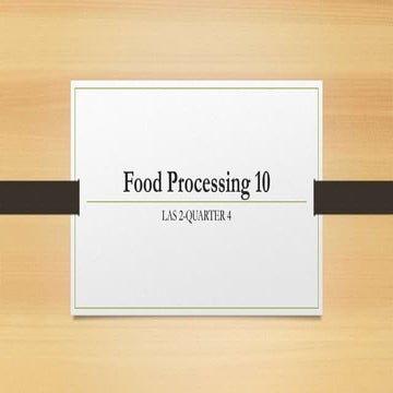 Sugar concentration in food processing 10 | PPTX