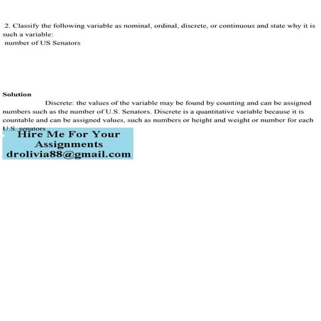 2. Classify the following variable as nominal, ordinal, discrete,.pdf