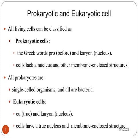 2. Prokaryotic and Eukaryotic cell structure.pptx