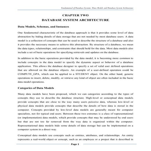 Chapter 2 Database System Concepts And Architecture Autosaved Pdf