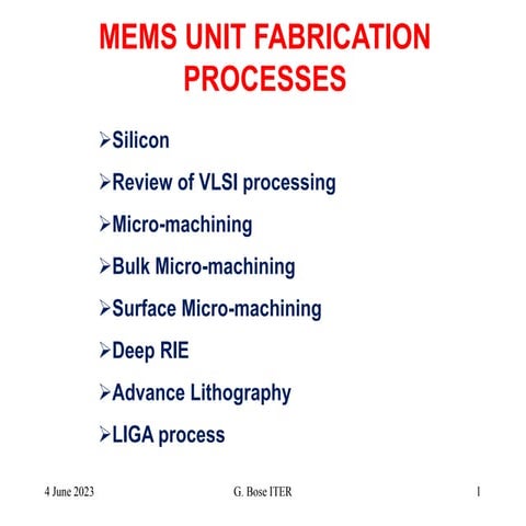 MOSFET Process Flow | PPTX