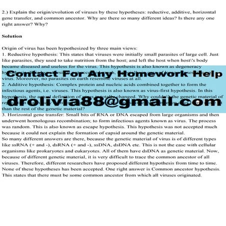 2.) Explain the originevolution of viruses by these hypotheses red.pdf
