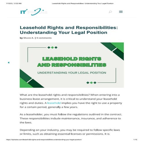 Leasehold Rights and Responsibilities: Understanding Your Legal ...