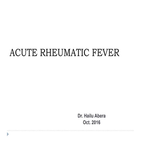 2.2. Acute Rheumatic Fever.ppt | Infectious Diseases | Diseases and ...