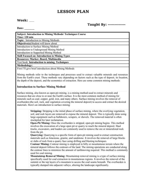 Basics of openpit mining | PDF