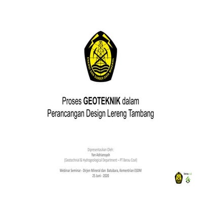 Proses Geoteknik dalam Perancanaan Lereng Tambang | PDF