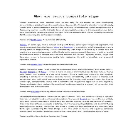 What are taurus compatible signs | DOC