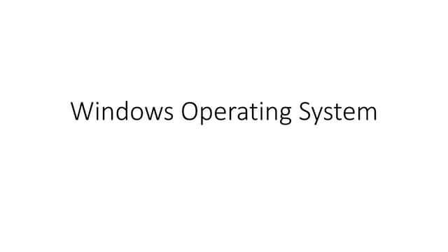 Window11 | PPTX | Operating Systems | Computer Software and Applications