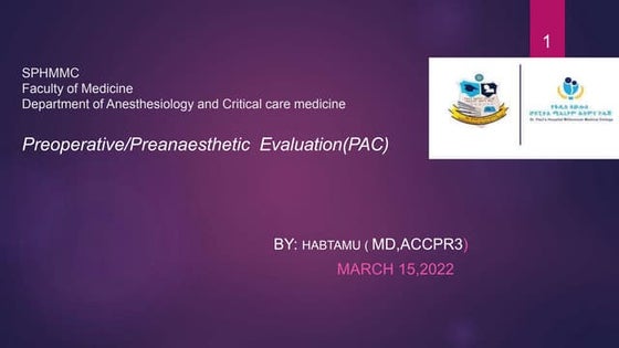PAC - Pre Anaesthetic Checkup | PPT
