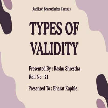2.3. Types of Validity in assessment and education | PPTX