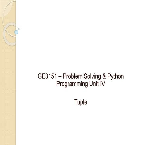 Tuples In Python Usecases Applications Ppt