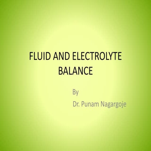 Fluid and electrolyte balance in oral surgery | PPTX