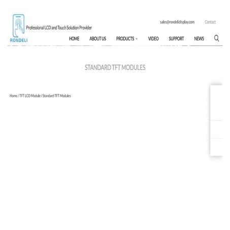 Standard TFT Modules Manufacturer - RONDELI Display | PDF