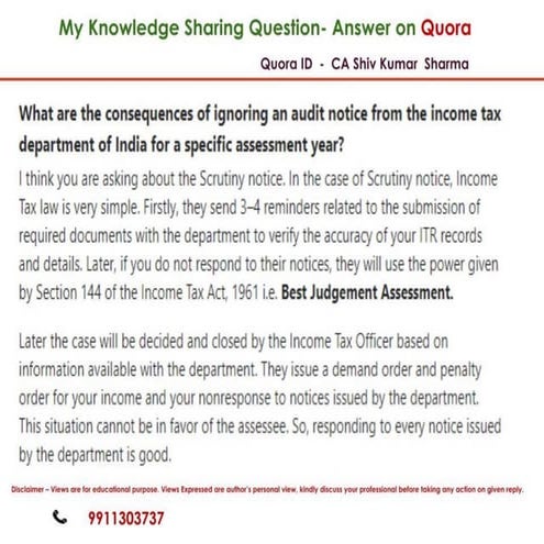 Knowledge Sharing Question Answer on Income Tax | PDF