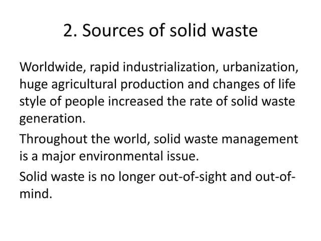 Waste sources and types | PPTX