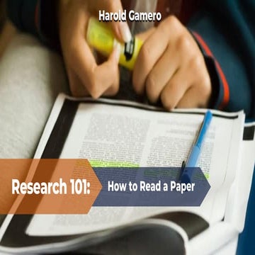 Research 101: How to Read a Scientific Paper | PDF