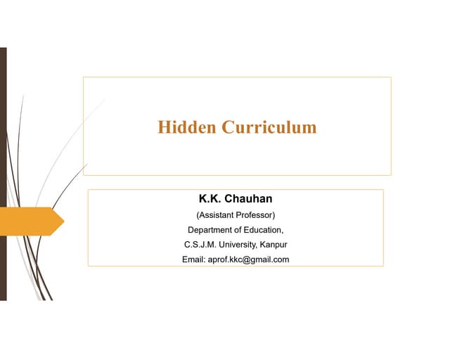 THE HIDDEN CURRICULUM | PPTX