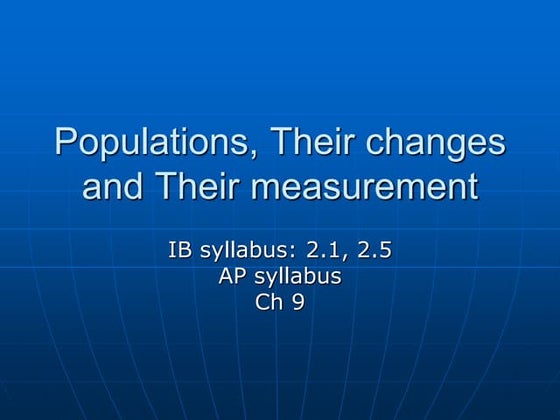 Population dynamics presentation | PPTX