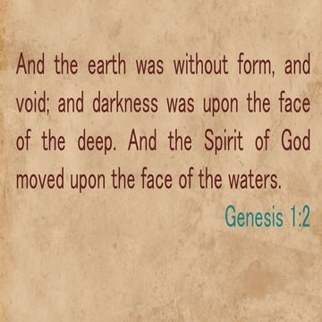 Genesis 1:2 - Meditate the Scripture Daily bit by bit | PPTX ...