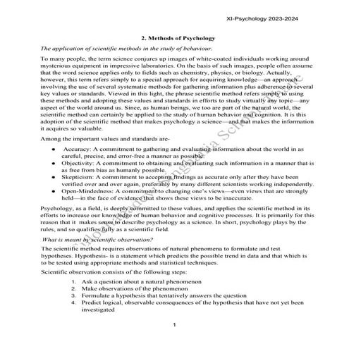 2. Methods of psychology, for high school | PDF