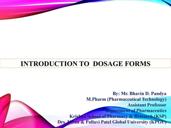 Different Forms of Drug Formulation | PPT
