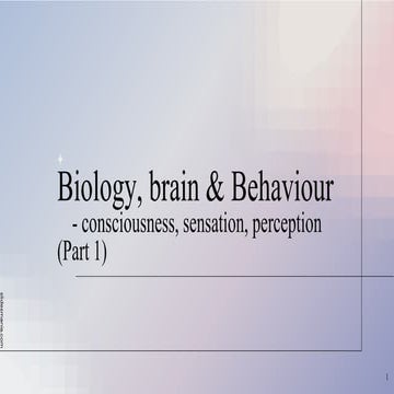 Biology, brain and behaviour (for foundation students) | PPTX
