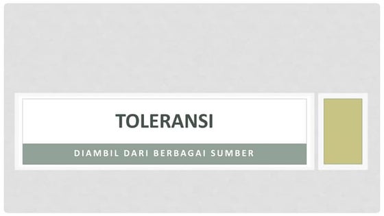 TOLERANSI ANTAR UMAT BERAGAMA | PDF