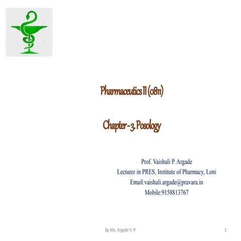 2. Posology - Copy.pptx -Pharmaceutics II | PPT