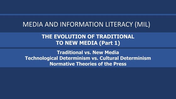 MIL Lesson 2 The Evolution of Traditional to New Media | PPTX