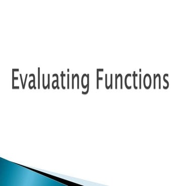 Evaluating Functions | PPTX