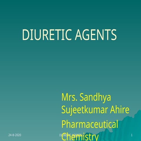 DIURETIC AGENTS.Drugs that increase the rate of urine formation. | PPTX | Pharmaceutical Drugs ...