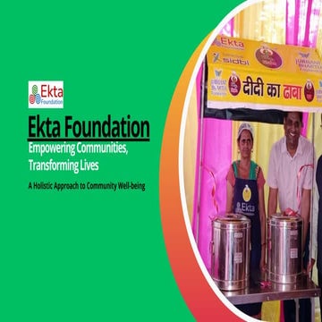 Empowering Communities Through Nutrition and More: Ekta Foundation | PDF