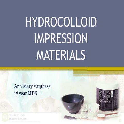 hydrocolloids impression dental material | PPT