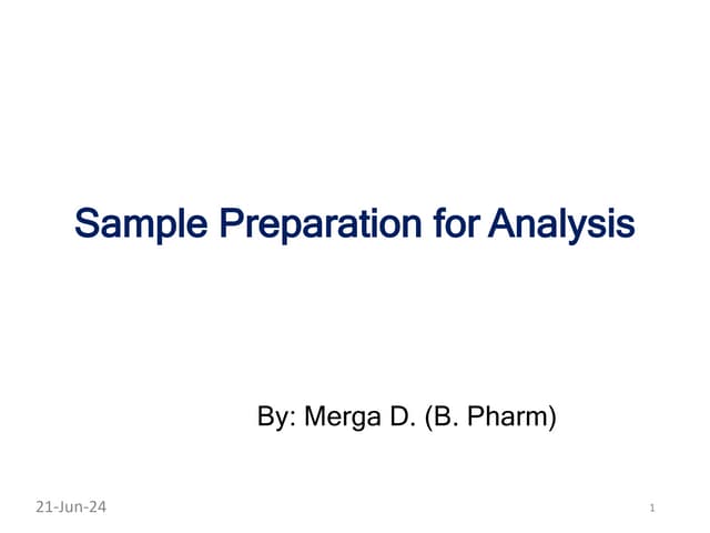 Sampling in Analytical Chemistry | PPTX