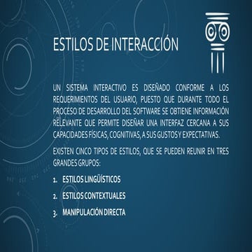 2.1 Estilos de Interacción en el Diseño de Interfaces | PDF