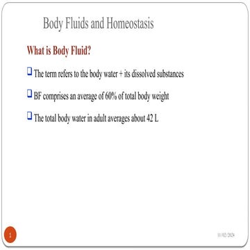 1.Internal and external fluid 2. homeostasis | PPTX
