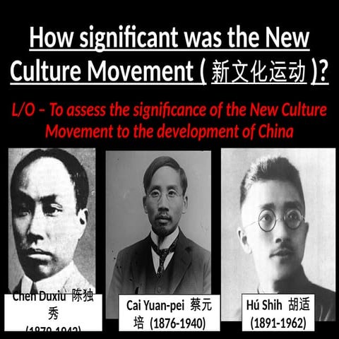 Lesson outline the may 4th movement | PPT