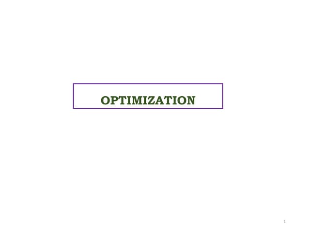 Introduction to Optimization.ppt | Computing | Technology & Computing