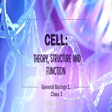 A Powerpoint Presentation of Cell Structure and Function | PPTX