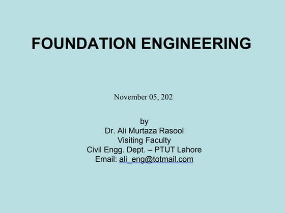 Chapter 1: Foundation Engineering | PDF | Civil Engineering Industry | Industries