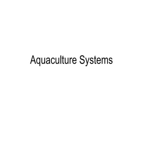 Aquaculture Systems | PPT