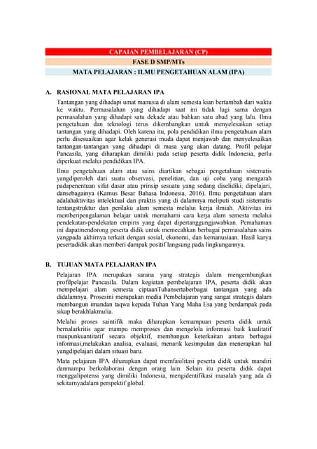 CP IPAS FASE B untuk kelas 4 sampai 6 SD | DOC