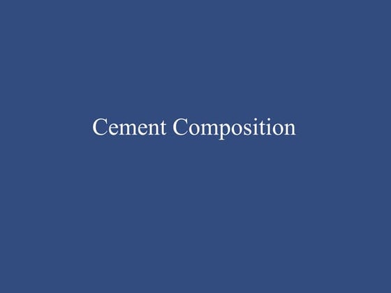 The chemical composition of cement | PDF