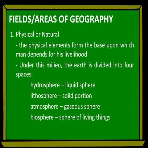 The Different Fields of Geography -an Introduction | PPTX