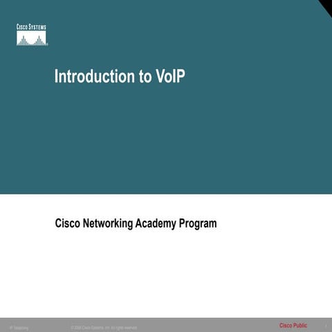 Introduction to Cisco Voice over IP details | PPT