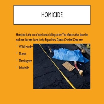 This Is The Power Point Presentation On Homicide Wilful Murder Pptx