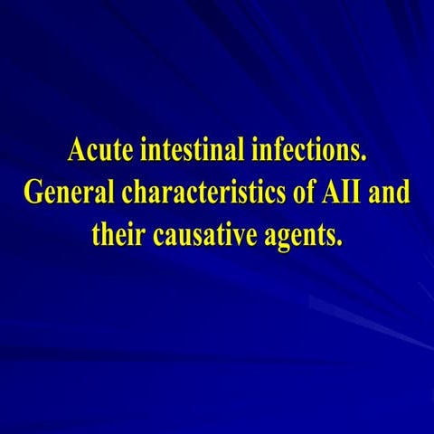 Acute intestinal infections. General characteristics | PDF