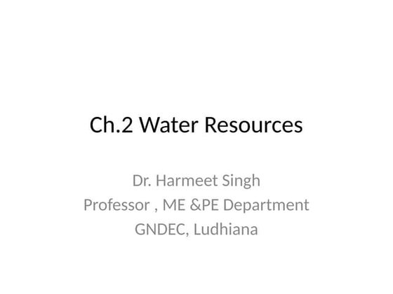 Chapter - 3, Water Resources, Geography, Social Science, Class 10 | PDF ...